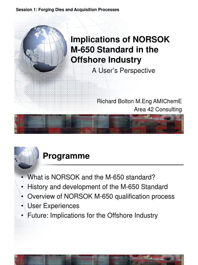 Implications of NORSOK M-650 Standard in the Offshore | Stainless Steel ...