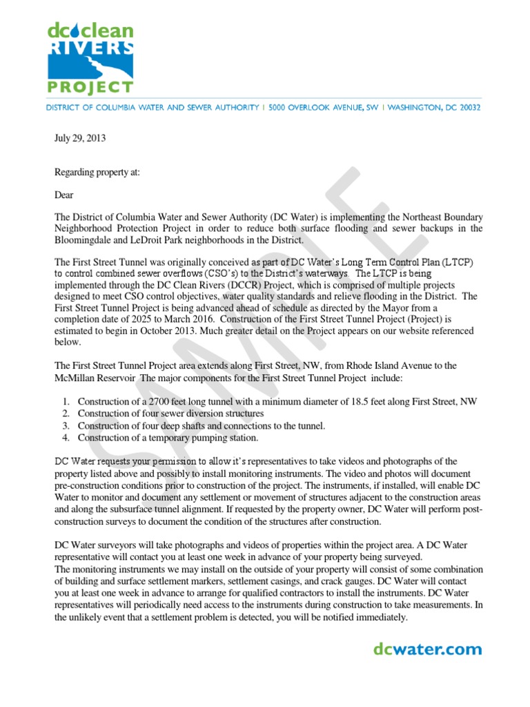 Pre-Construction Survey for First Street Tunnel | PDF | Combined Sewer ...