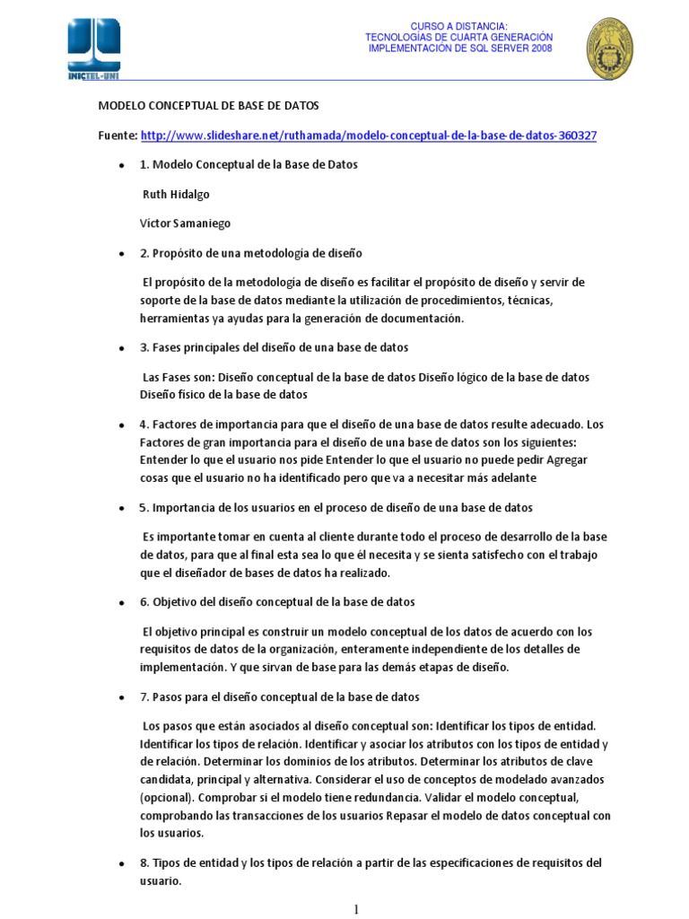 Modelo Conceptual | PDF | Bases de datos | Servidor SQL de Microsoft