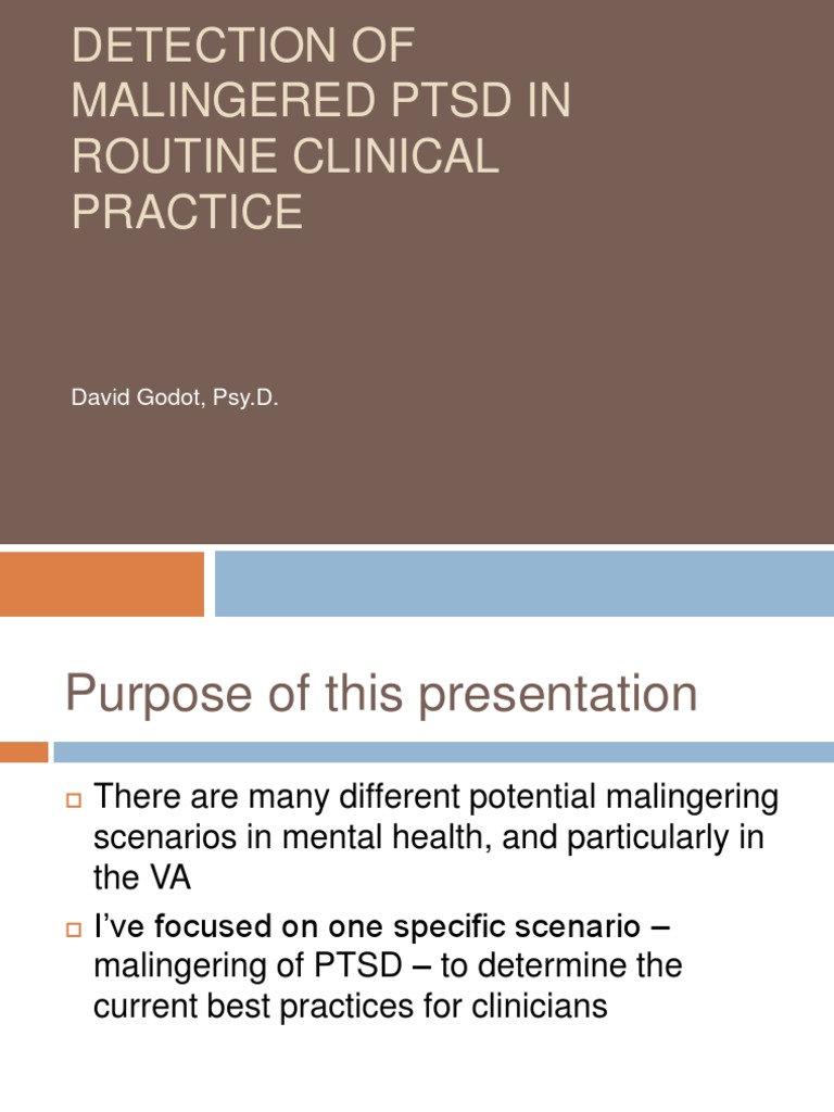 Malingering PTSD Detection in VA Care | PDF | Posttraumatic Stress ...