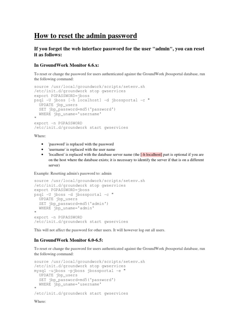 How To Reset The Admin Password Noc Pdf Password User Computing