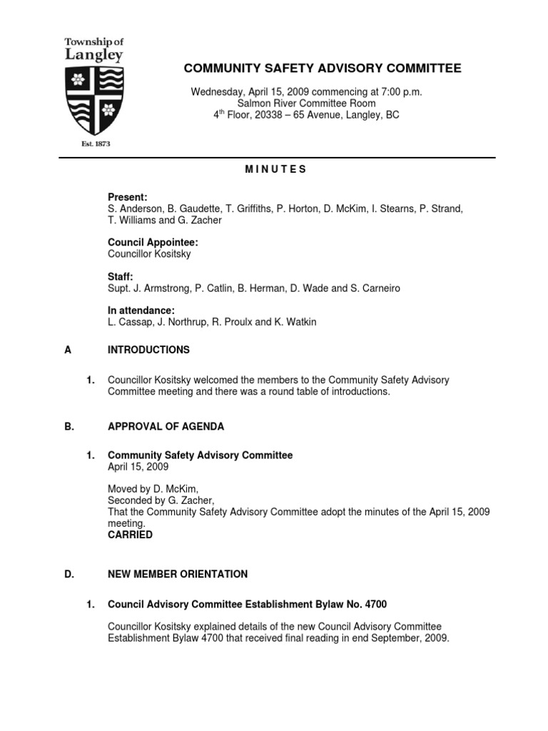 S10-Community Safety Advisory Committee | PDF