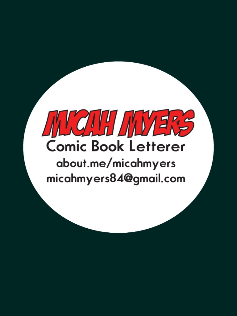 Micah Myers - Comic Book Lettering Portfolio | PDF | Leisure