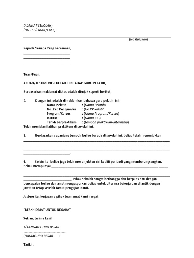 Contoh Testimoni | PDF