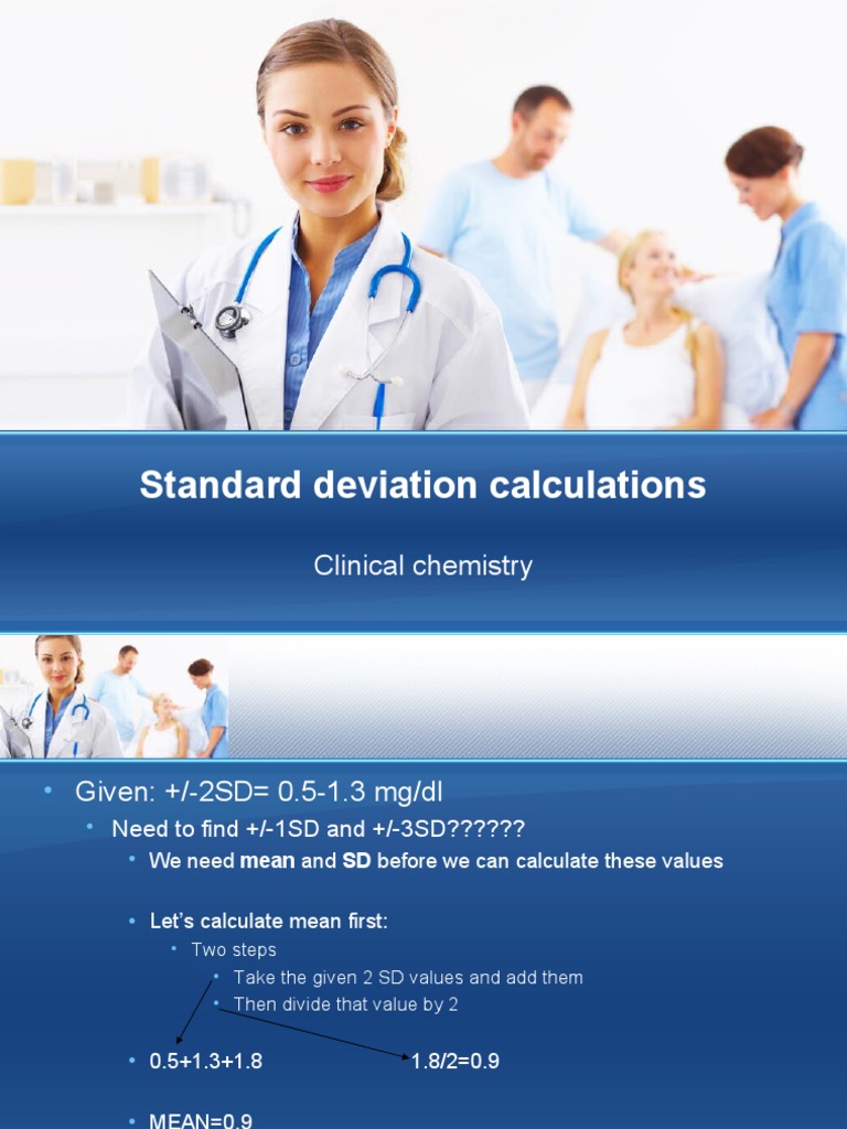 Clinical Chemistry SD Calculation | PDF | Teaching Methods & Materials
