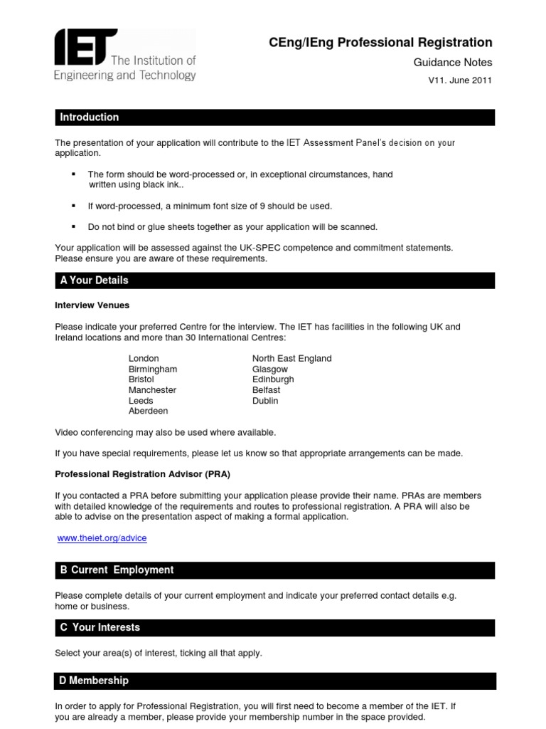 CEng&IEng Application Guidance Notes V11 Jun11 | PDF | Competence ...
