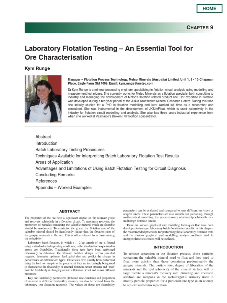 Laboratory Flotation Testing | PDF | Experiment | Physical Sciences