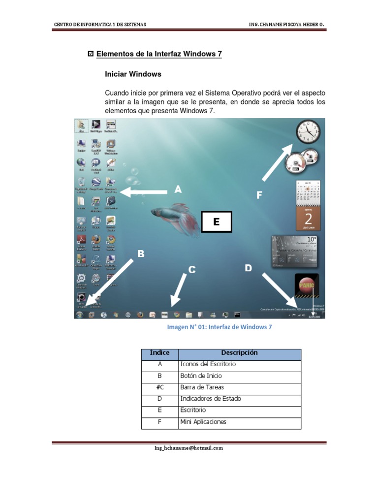 Elementos de La Interfaz Windows 7 | PDF | Arquitectura de Computadores ...