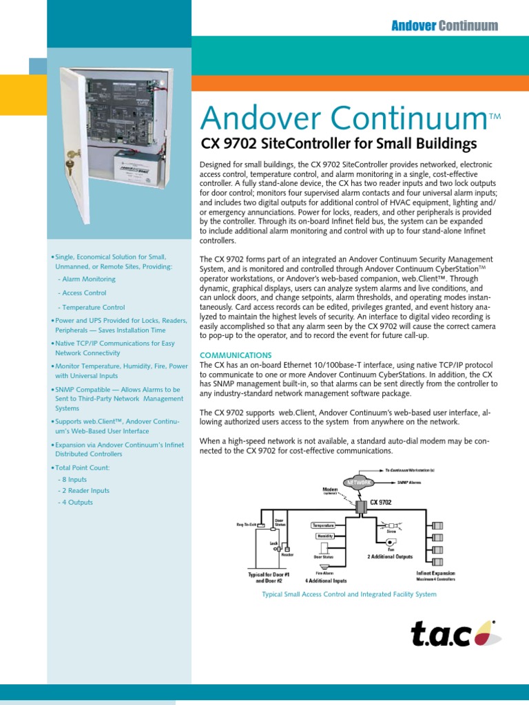 Network Controller Andover CX9702 Small Bldgs With Access | PDF ...
