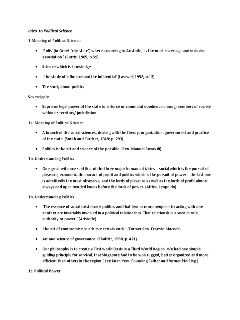 Introduction to Political Science Concepts | PDF | Globalization ...