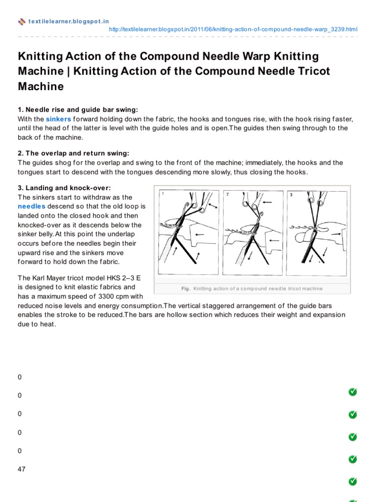 Compound Needle Action in Tricot Machines | PDF