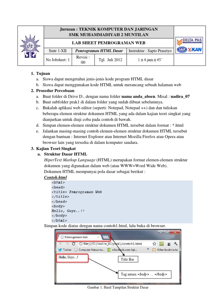 Jobsheet 1 | PDF