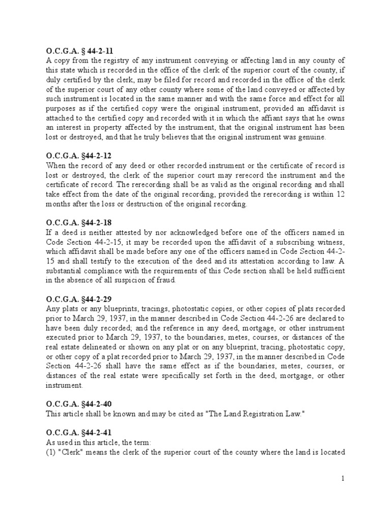Notes For Appendix To Appellant's Brief (GA Land Codes) | PDF | Service ...