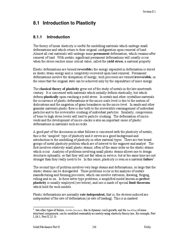 Introduction to Plasticity Theory | PDF