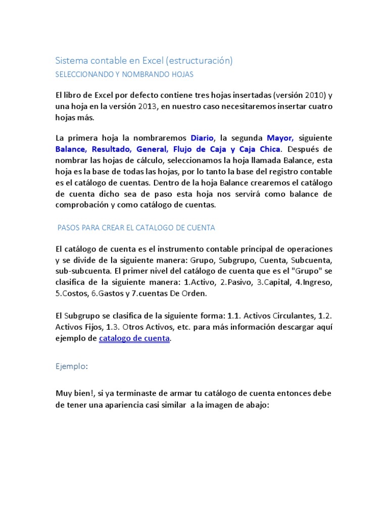 Tutorial Crea Tu Sistema Contable en Excel | PDF | Microsoft Excel ...