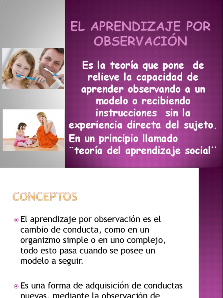 El Aprendizaje Por Observación | PDF | Comportamiento | Aprendizaje