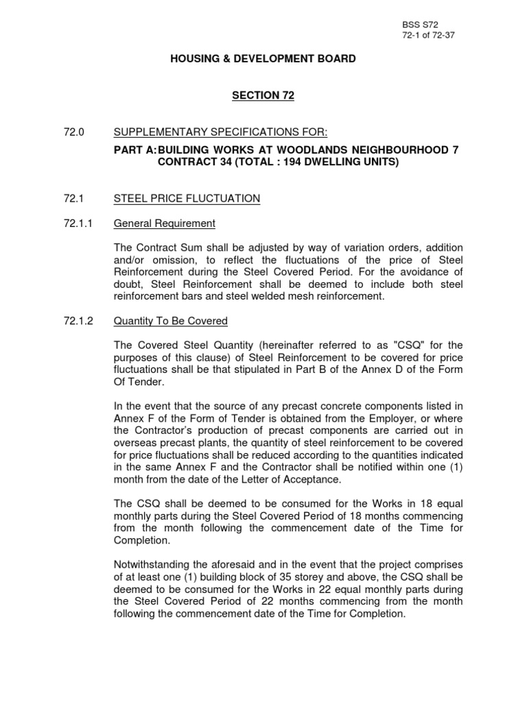 WOL N7C34 Supplementary Specifications Section 72 | PDF | Occupational ...