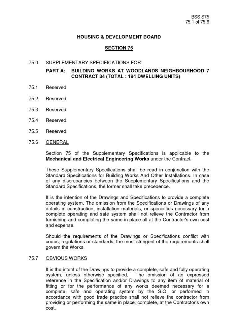 WOL N7C34 Supplementary Specifications Section 75 | PDF | Specification ...