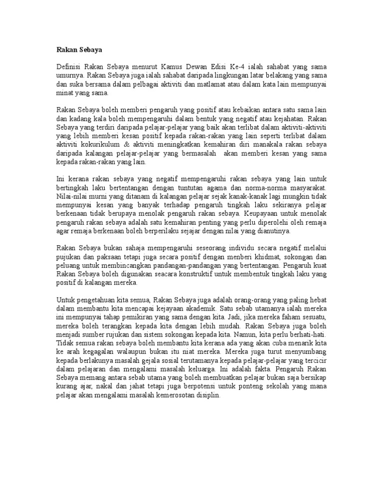 Rakan Sebaya | PDF