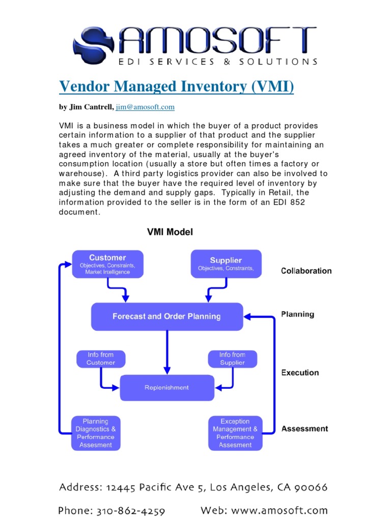 Vendor Managed Inventory Diagram | Download Free PDF | Global Business Organization | Commercial ...