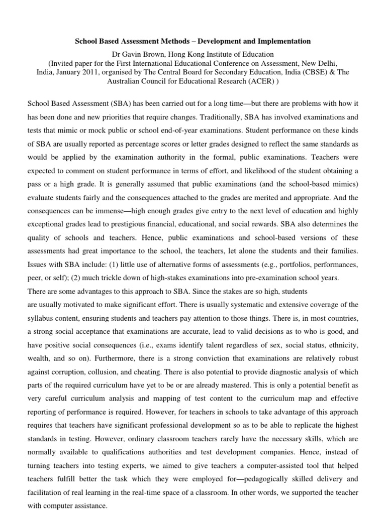 Enhancing School-Based Assessment Methods | PDF | Test (Assessment ...