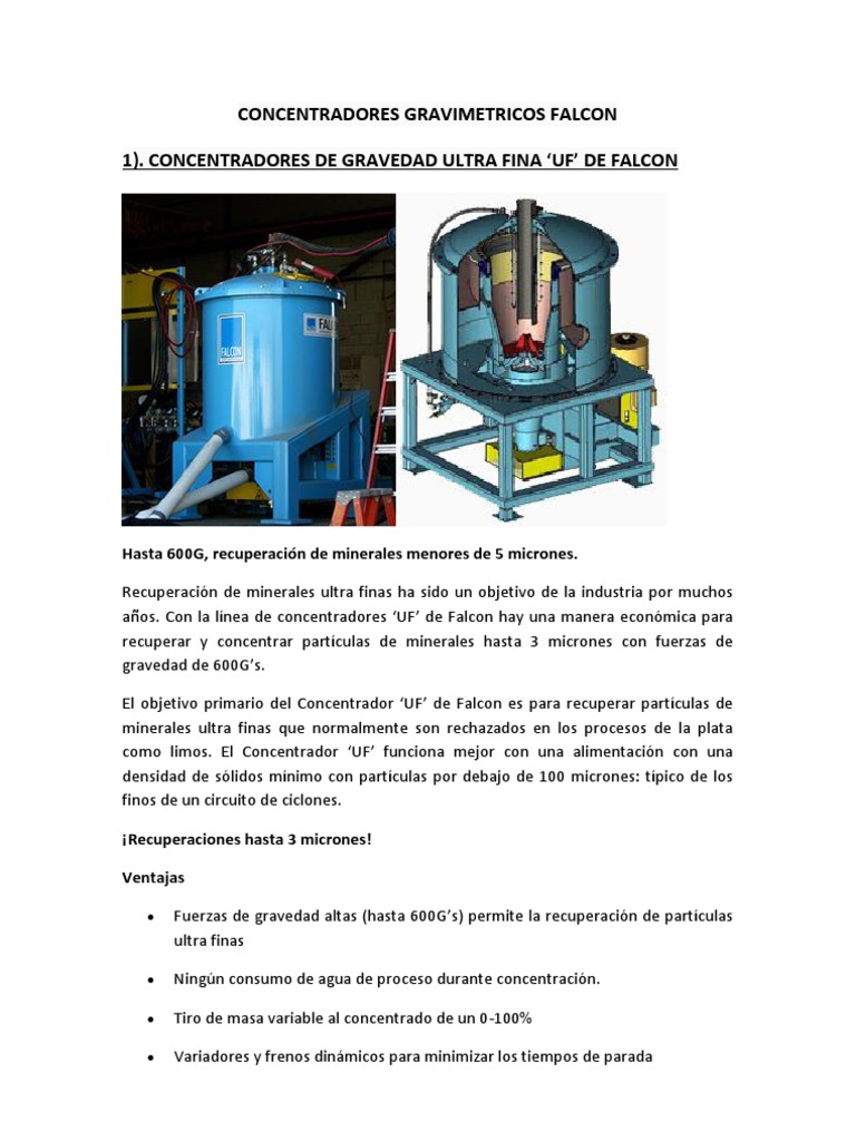 Concentrador Falcon | PDF | Oro | Estaño