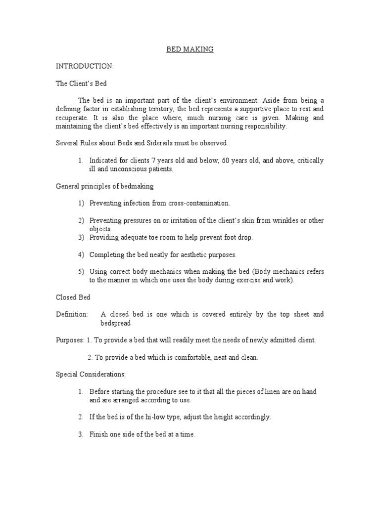 Bed Making | PDF | Bed | Bedding