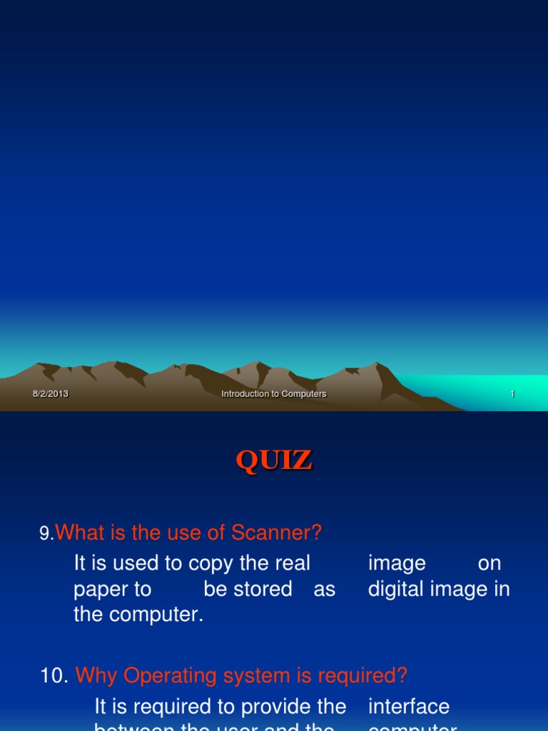 Computer Basics Quiz | PDF