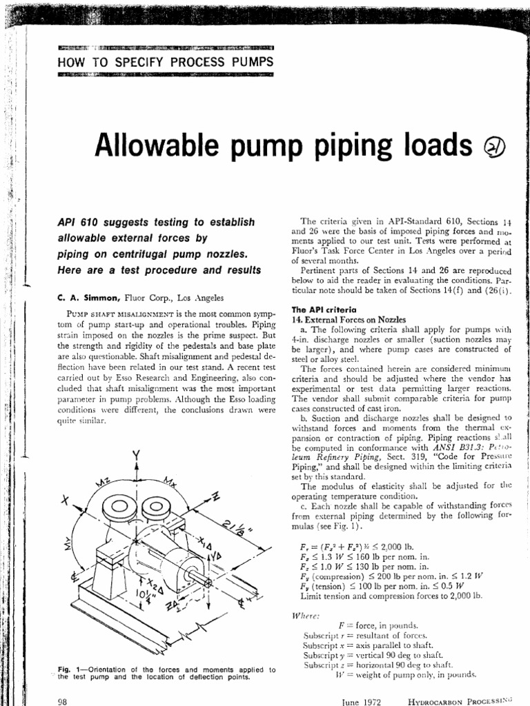 Allowable Pump Piping Loads | PDF | Pump | Pipe (Fluid Conveyance)