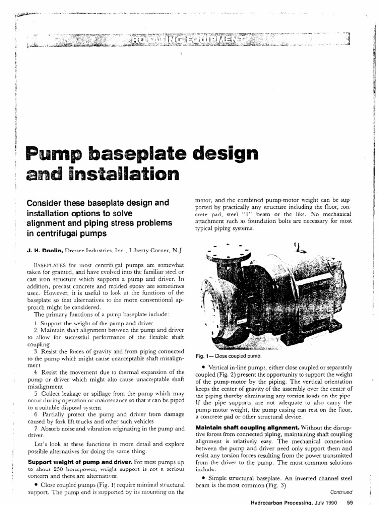 Pump Baseplate Design and Installation | PDF | Thermal Expansion | Pump
