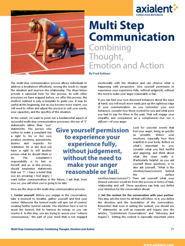 Multi Step Communication Fred Kofman | PDF | Anger | Emotions