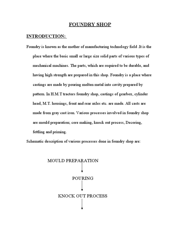 Foundry Shop | PDF | Foundry | Casting