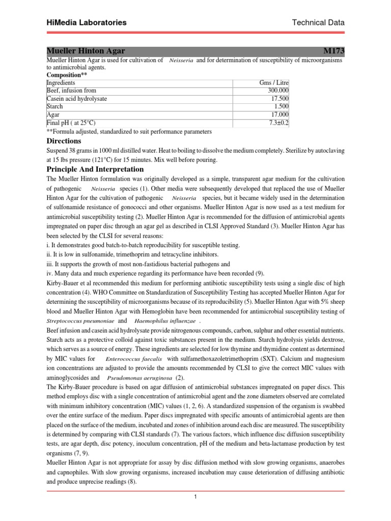 Mha PDF | PDF | Growth Medium | Antimicrobial