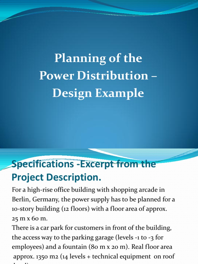 Planning of The Power Distribution - SIEMENS | PDF | Switch | Transformer