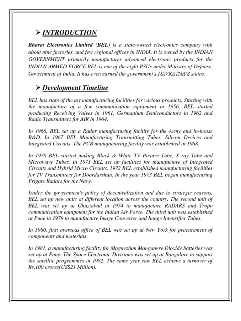 Bharat Electronics Limited Overview | PDF | Radar | Radio Technology
