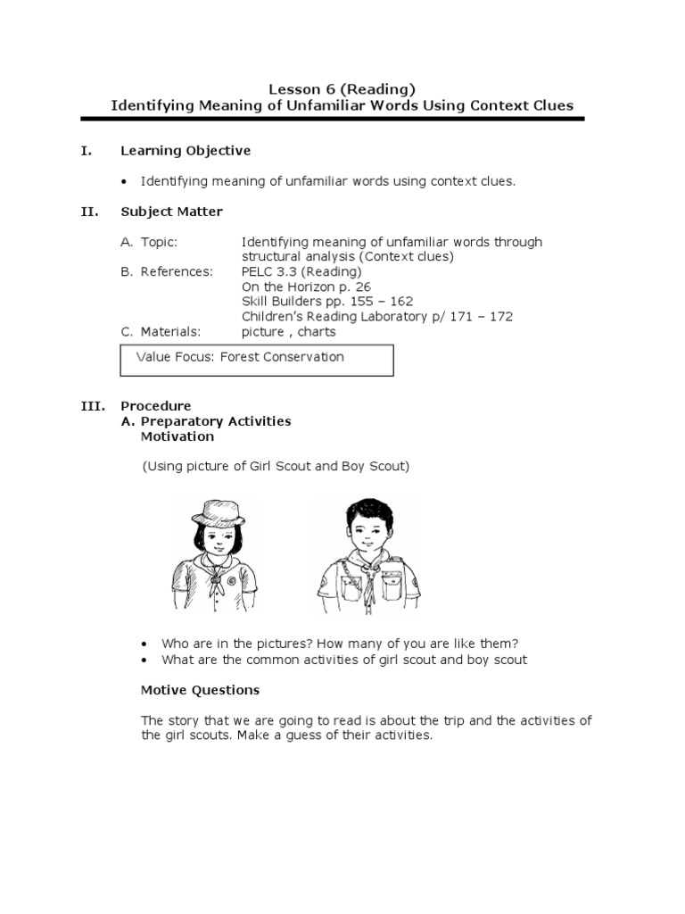Lesson 6 - Using Context Clues | PDF