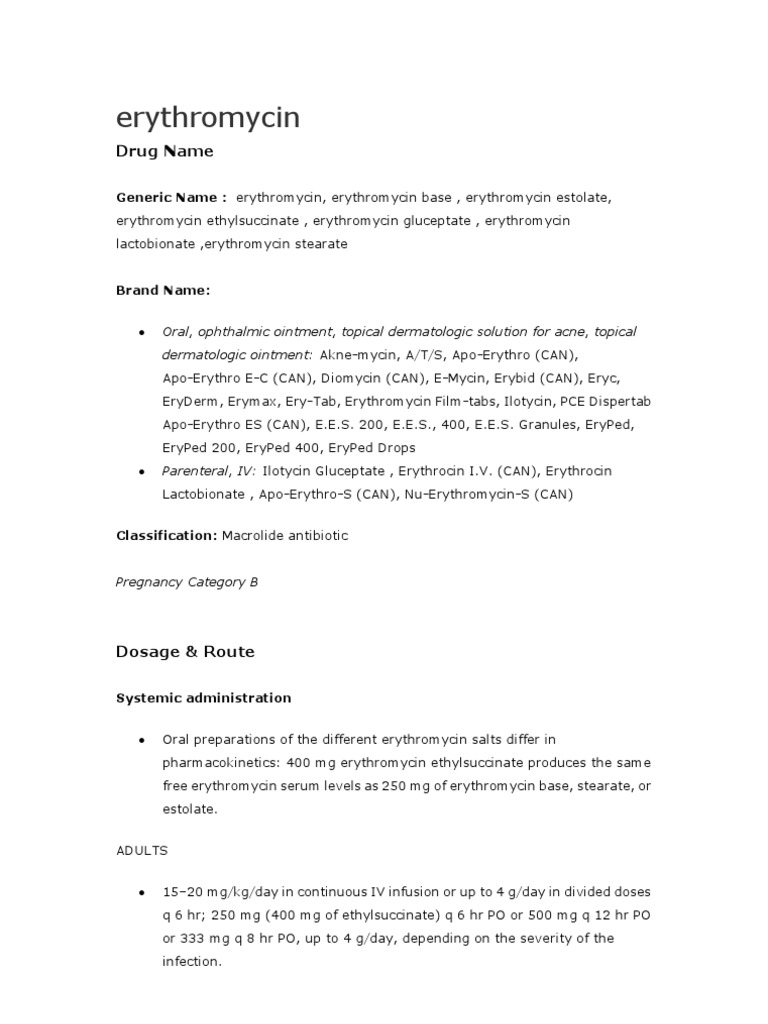 Erythromycin | PDF | Drugs | Medical Specialties