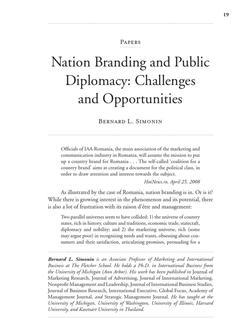 Nation Branding and Public Diplomacy: Challenges and Opportunities ...