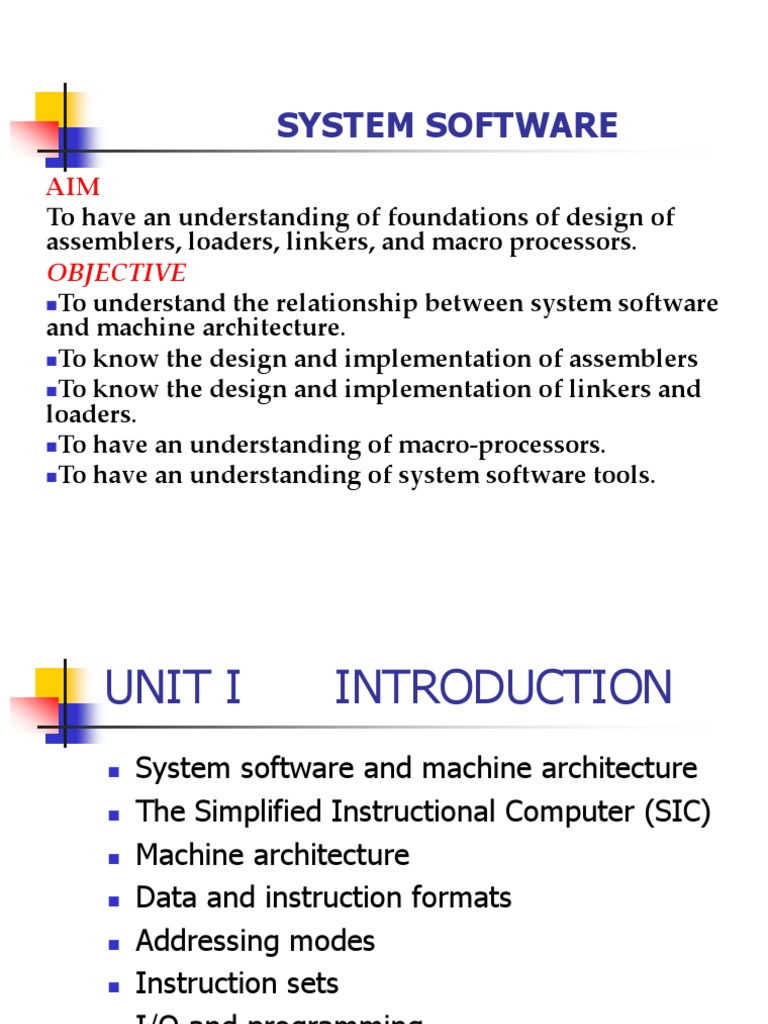 System Software - Unit I | Download Free PDF | Instruction Set | Integer (Computer Science)