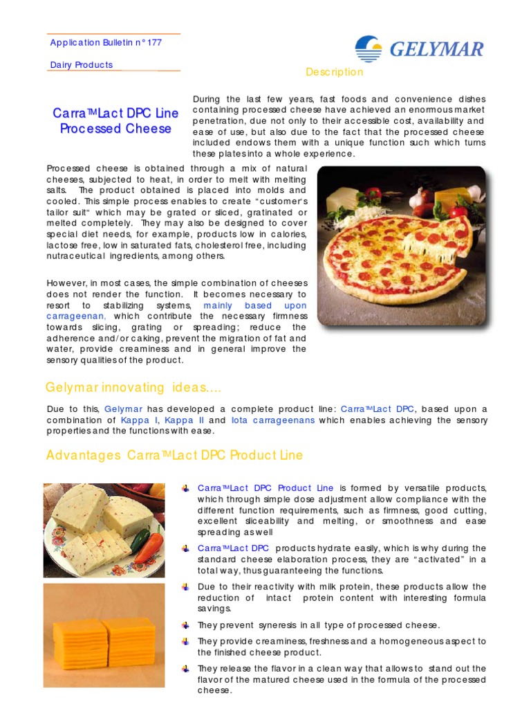 CarraTMLact DPC Cheese Product Overview | PDF | Cheese | Butter