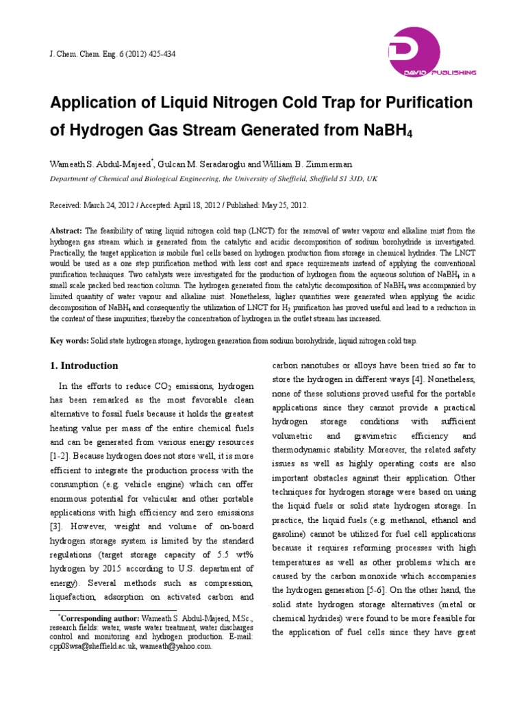 Application of Liquid Nitrogen Cold Trap For Purification | PDF
