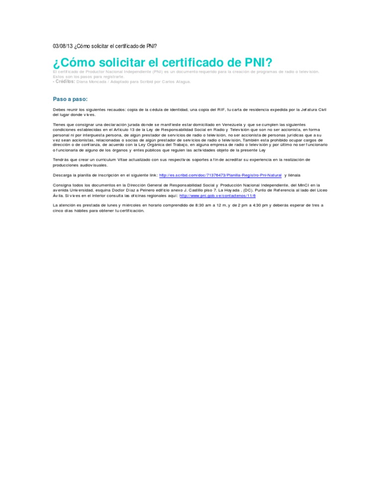 Cómo obtener el certificado de PNI | PDF | Ciencias sociales