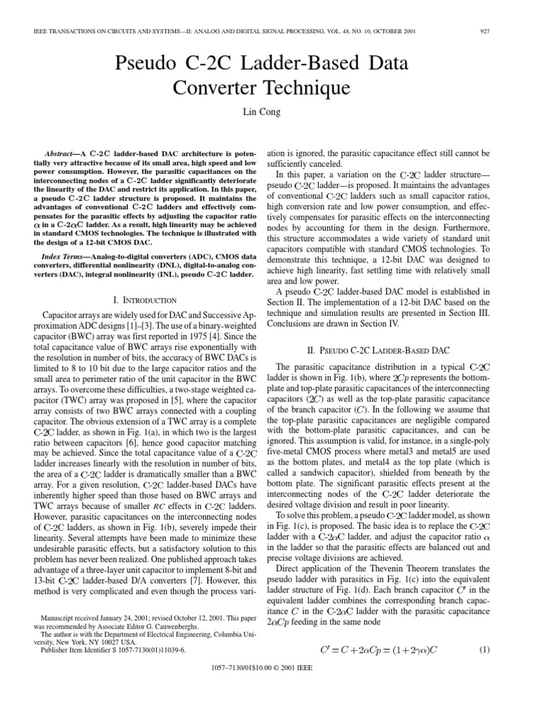 c-2c DAC Architecture PDF | PDF | Digital To Analog Converter | Capacitor