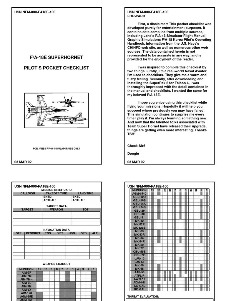 F-18 Pilot Check List | Download Free PDF | Radar | Flap (Aeronautics)