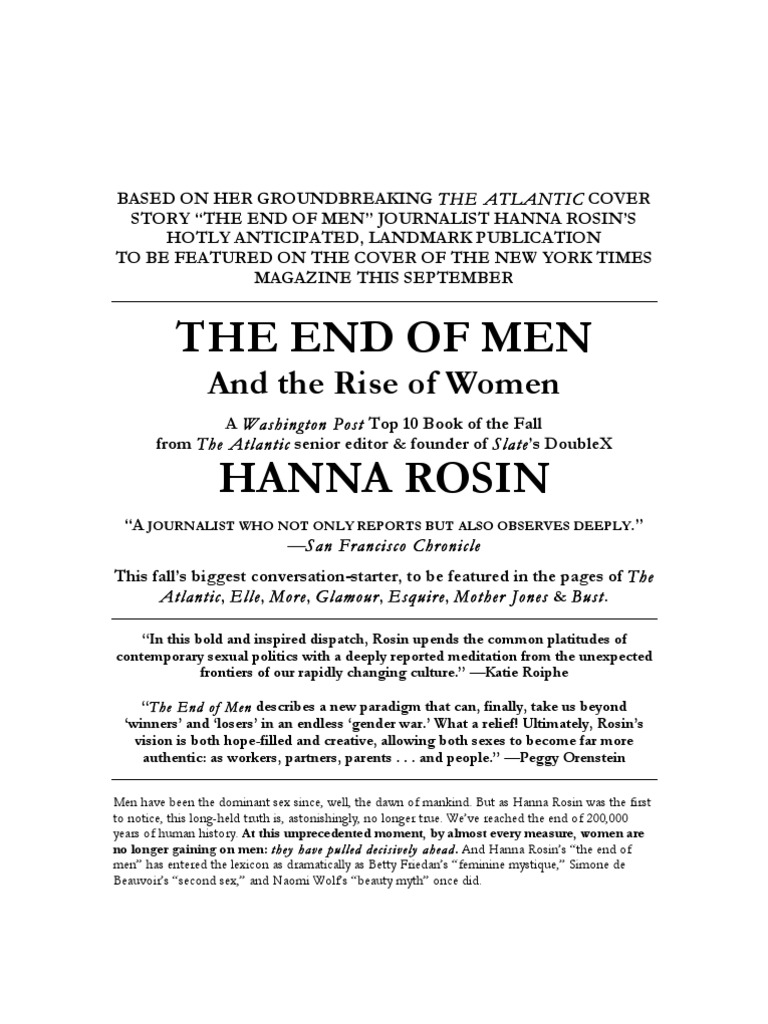 The End of Men Hanna Rosin | PDF | Marriage | Newspaper And Magazine