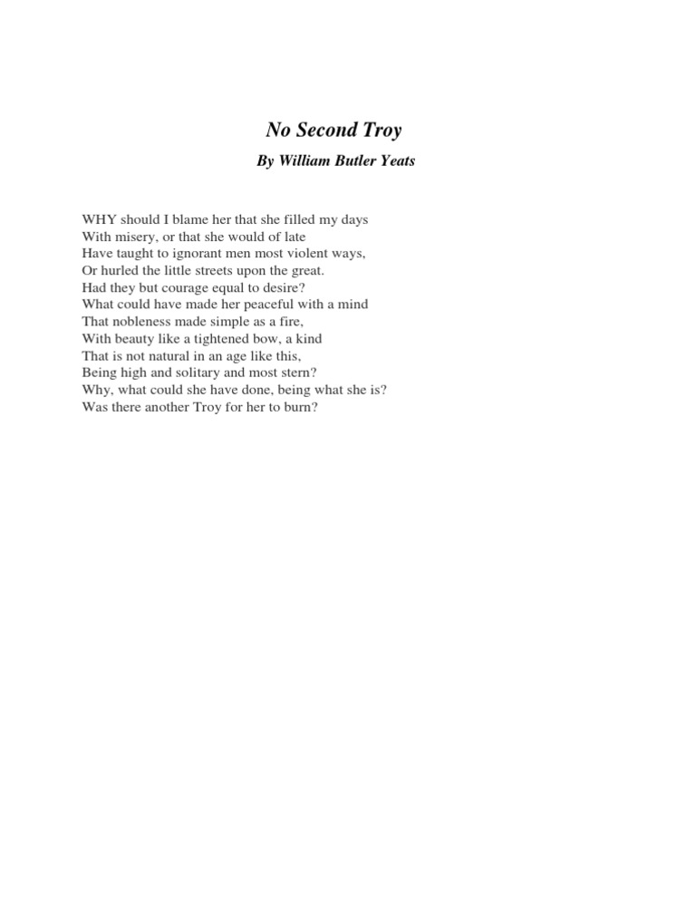 No Second Troy: by William Butler Yeats | PDF