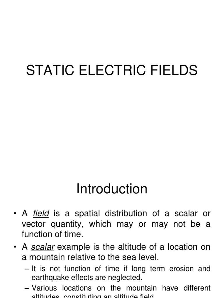 Static Electric Fields | PDF | Electric Field | Electrostatics