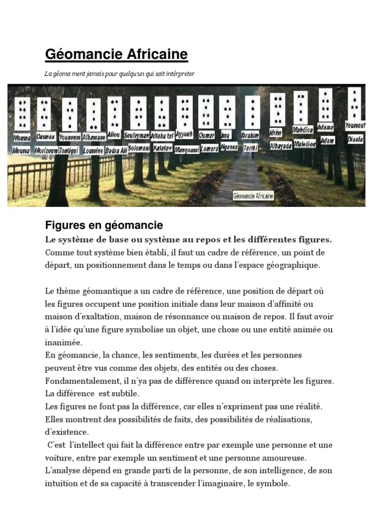 Les 16 Figures de la Géomancie Africaine | PDF | Dépression ...