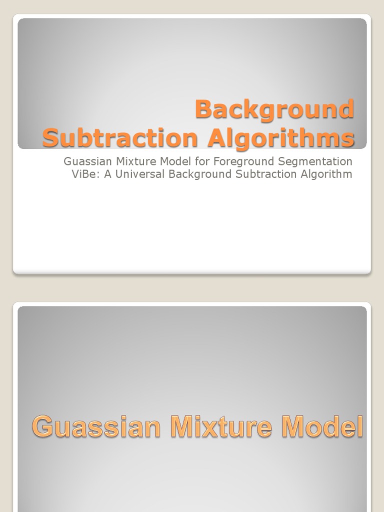 Background Subtraction Algorithms | PDF | Algorithms | Probability Theory