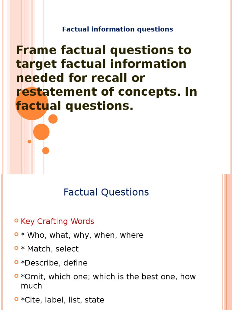 Factual Information Questions ... !!! | PDF | Verb | The United States